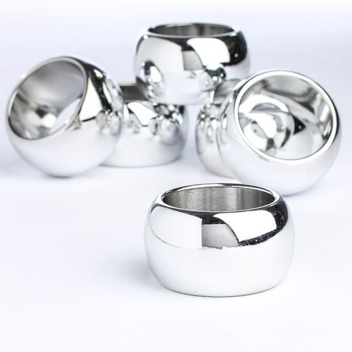 Set of 12 Silver Plastic Napkin Rings for Special Events, Weddings or ...