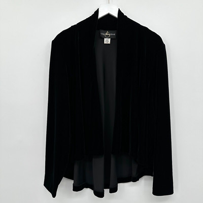 Vintage JS Collections Jacket Cardigan Size Medium Stretch Black Velvet ...