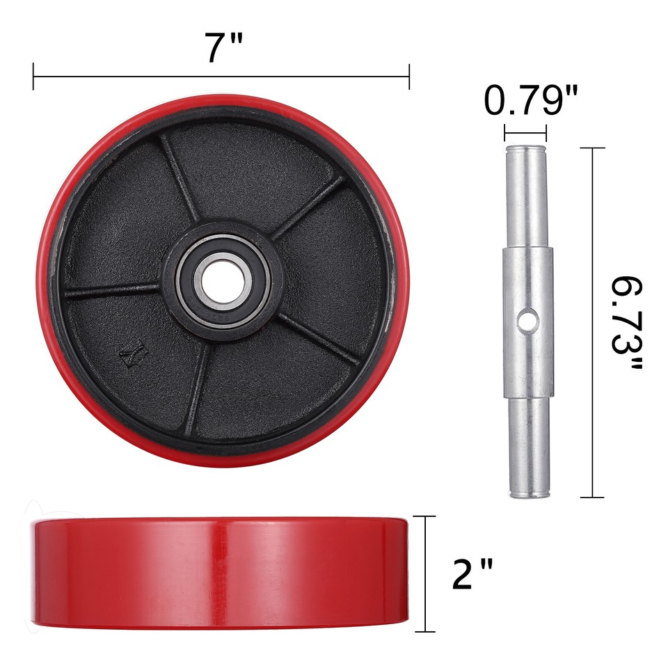 Pallet Jack Lift Truck Steering Wheels Replacement Rear Wheels 7" x 2" +Bearings | eBay