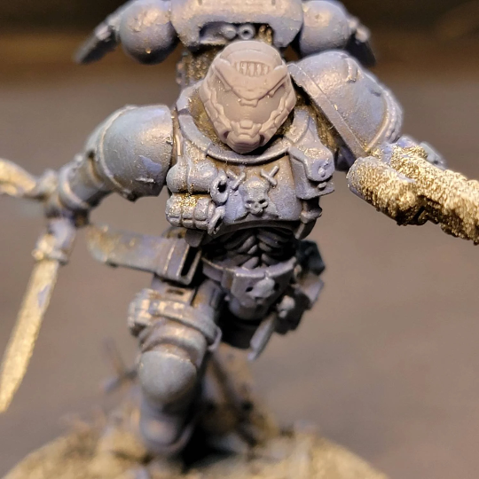 DOOM SLAYER KIT for 28 mm wargame solider (1 head 1 shotgun 1 crucible ...