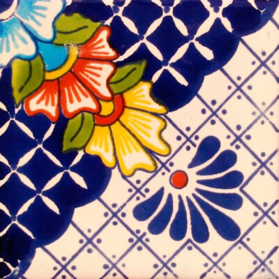 C#123) MEXICAN TILES CERAMIC HAND MADE SPANISH INFLUENCE TALAVERA ...