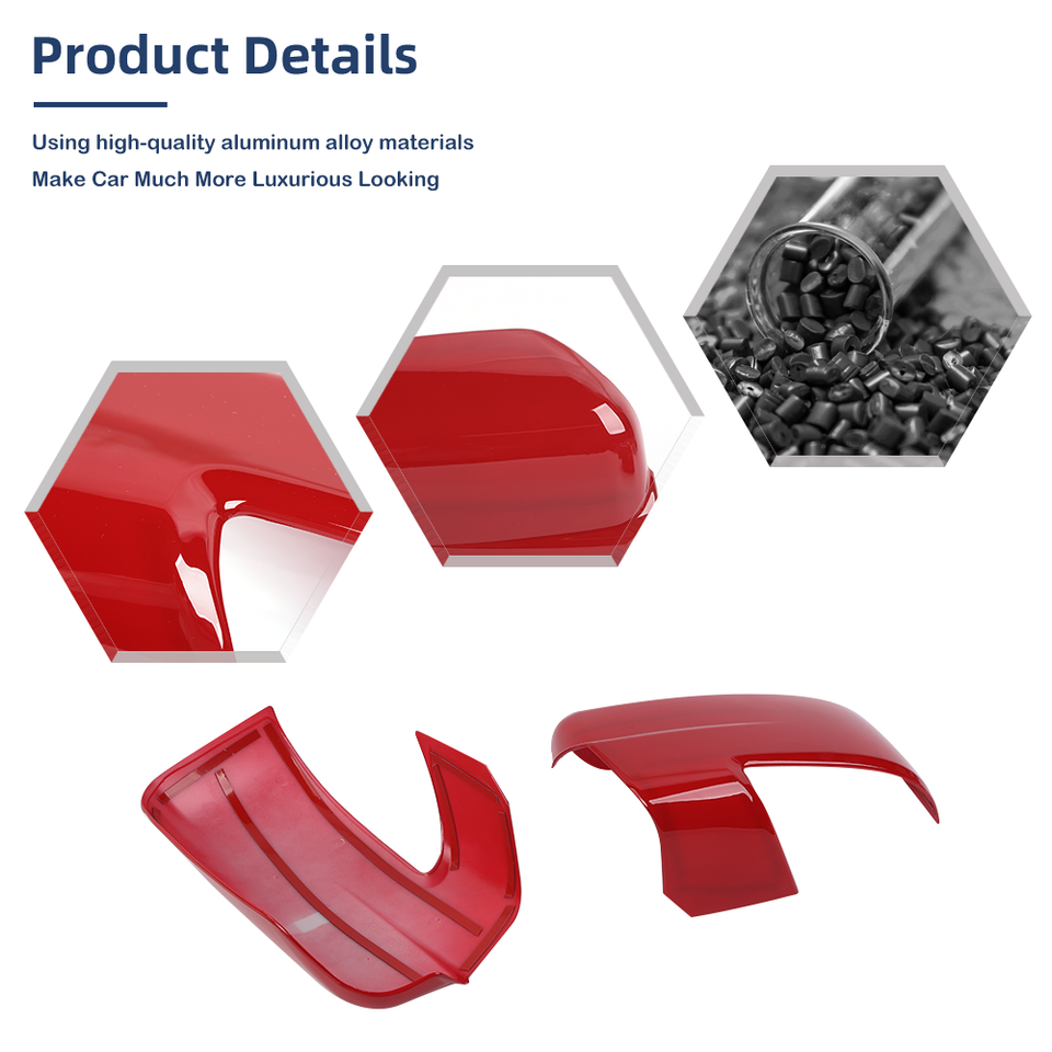 Red Side Door Mirror W/ LED Signal Cap Covers Accessories For 2011-17 ...