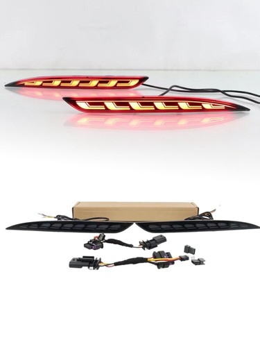 For Tesla Model Y 2020~2023 Smoke LED Rear Bumper Fog Lights Brake ...