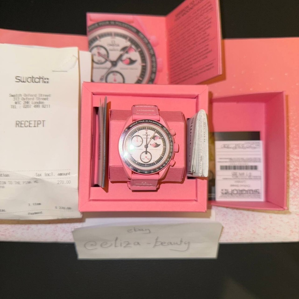 Swatch Omega Moonswatch Mission To The Pink Moonphase Moon 💕 FAST SHIP ...