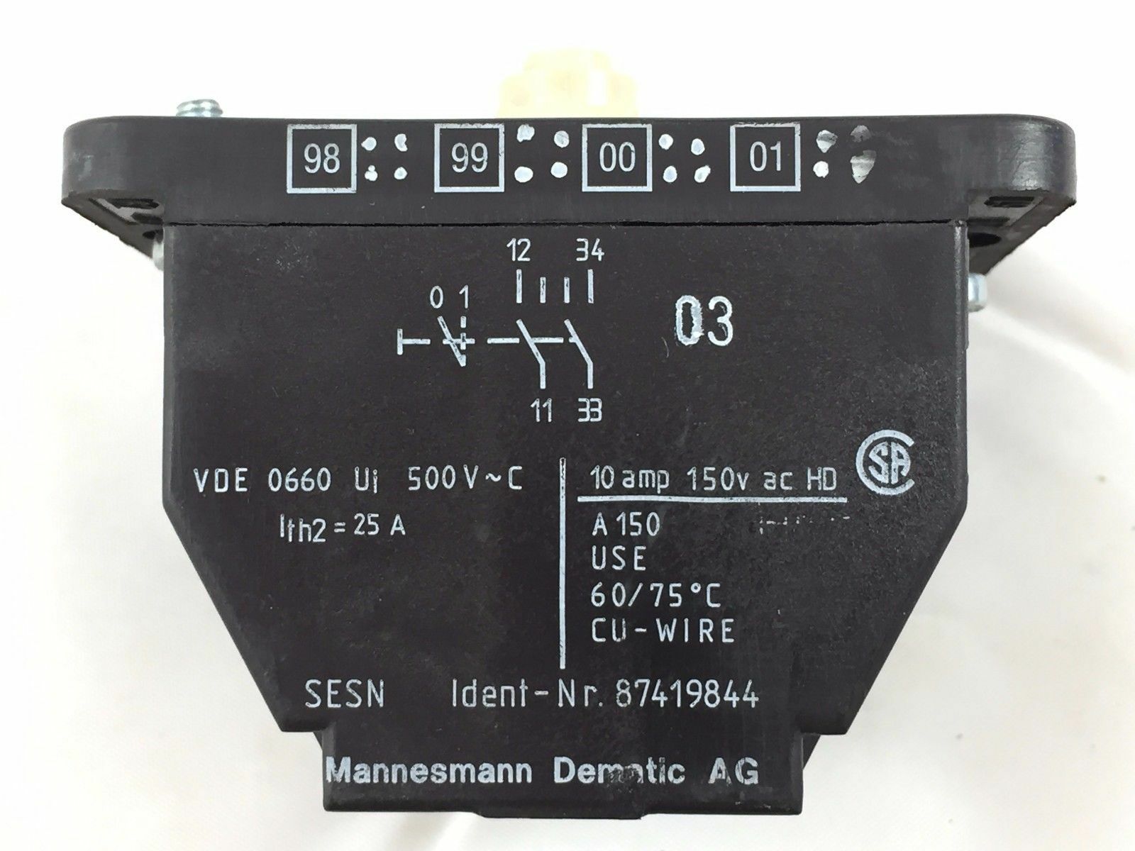 Demag 87419844 Control Contact Block 10A 150V Switch E-Stop | eBay
