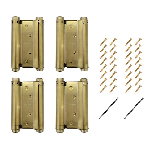 4Pcs 2 Pairs 5" Double Action Spring Hinge Stainless Steel Cafe Saloon ...