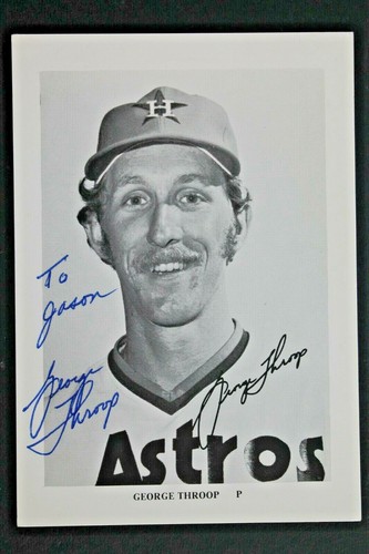 George Throop 1979 Houston Astros Signed Autograph 3x5 Photo | eBay