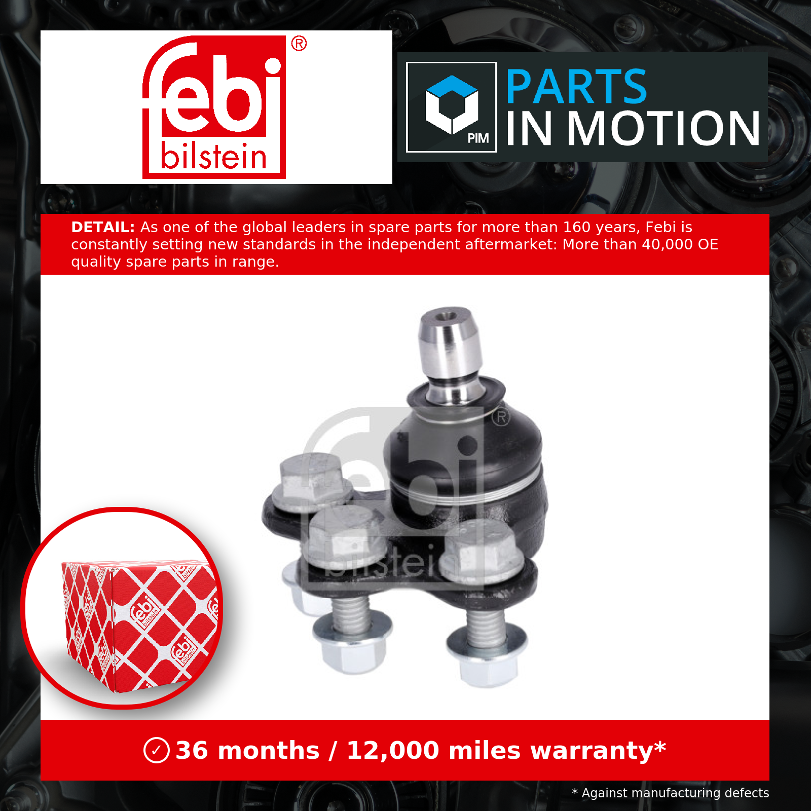 FEBI BILSTEIN 19541 Ball Joint Front Right Left Lower Fits Opel Combo ...