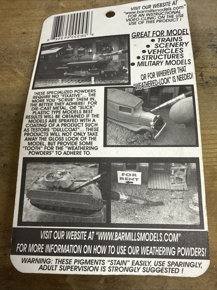 Bar Mills Scale Model Works Weathering Powders Instant Rust Assortment ...