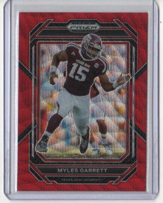 MYLES GARRETT 2023 Prizm Draft Picks ROOKIE PRIZMS RUBY WAVE #78 ...