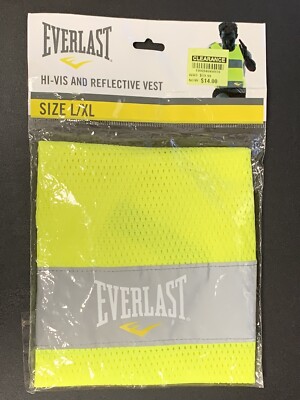 Everlast Construction Work Vest Hi-Vis & Reflective Fluorescent Yellow ...