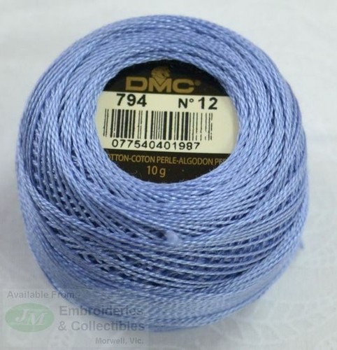 DMC Perle (Pearl) 12 Cotton 10g Ball 120m Colour 794 LIGHT CORNFLOWER BLUE | eBay Australia