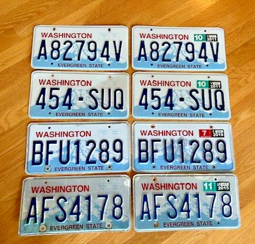 Washington License Plate Lot Of 8 Plates. 4 Matching Pairs Expired 2011 ...