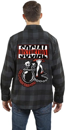 SOCIAL DISTORTION B Heavy Metal Band Men's Plaid Flannel (Multiple ...