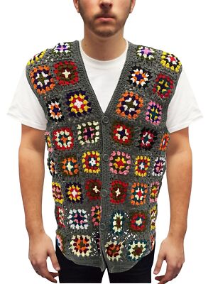 Paul McCartney Granny Square Sweater Vest Beatles Pattern 60s Jumper ...