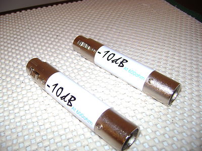 OTARI MX 5050 XLR REVERSIBLE ADAPTORS--10 DB AT 600 OHMS-SET OF TWO #8 ...