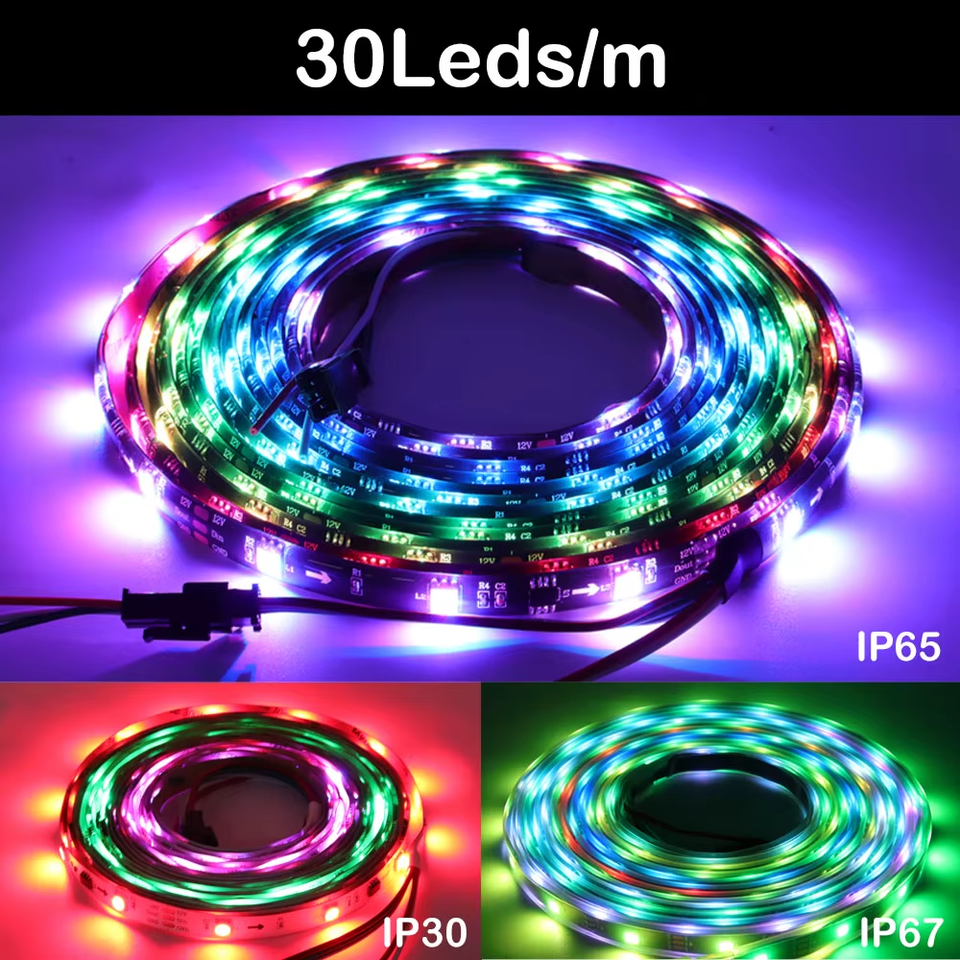 WS2811 LED Strip 5050 RGB 150/300LEDs 5M ws2811 IC Individual ...
