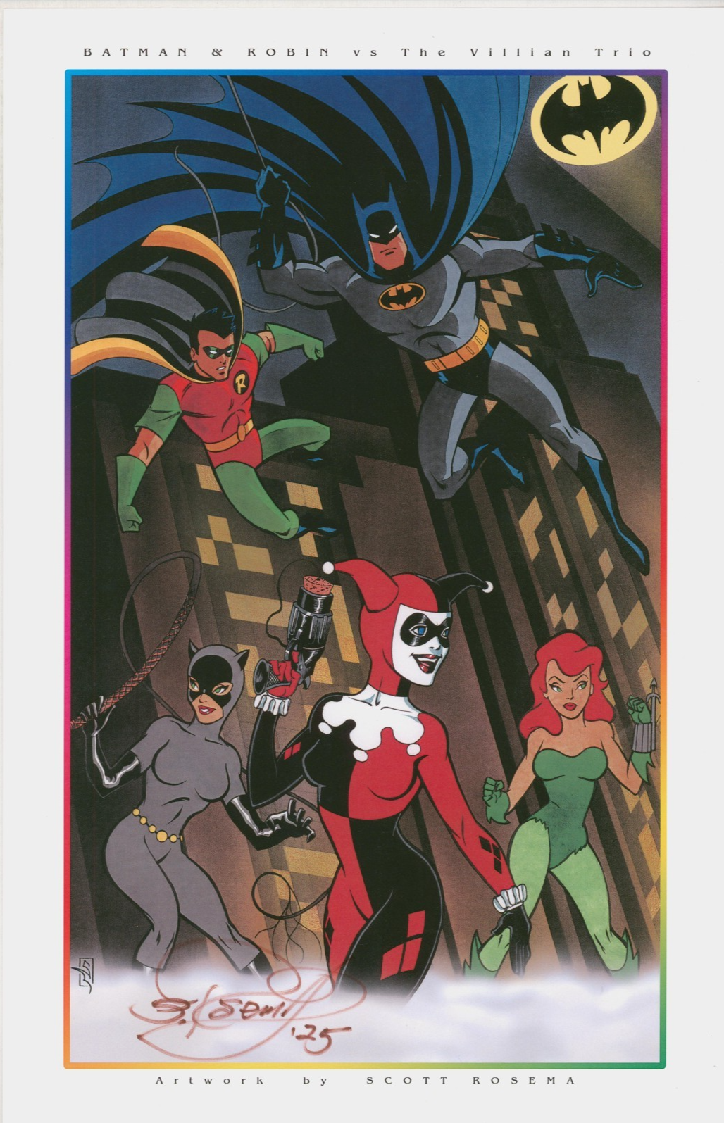 Scott Rosema SIGNED Batman TAS Animated Series Catwoman Harley Quinn ...