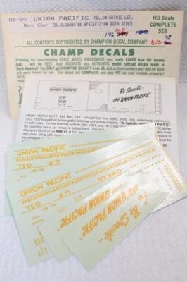 CHAMP DECALS HO SCALE UNION PACIFIC "BE SPECIFIC" BOX CAR (HB-80) | eBay