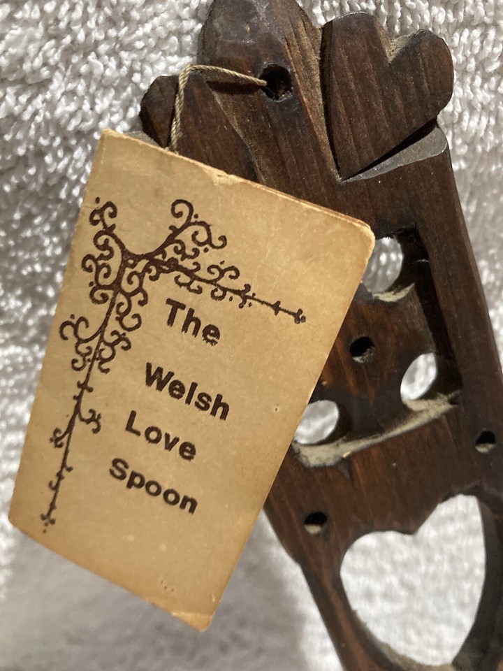 VINTAGE Welsh Love Spoon, Approx 6 Inches, Wooden Spoon Courtship ...