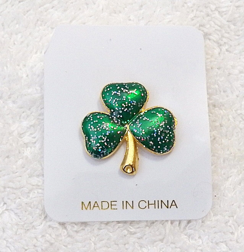 CLASSIC PIN CLOVER IRISH IRELAND LEPRECHAUN SHAMROCK GREEN ST PATRICK ...