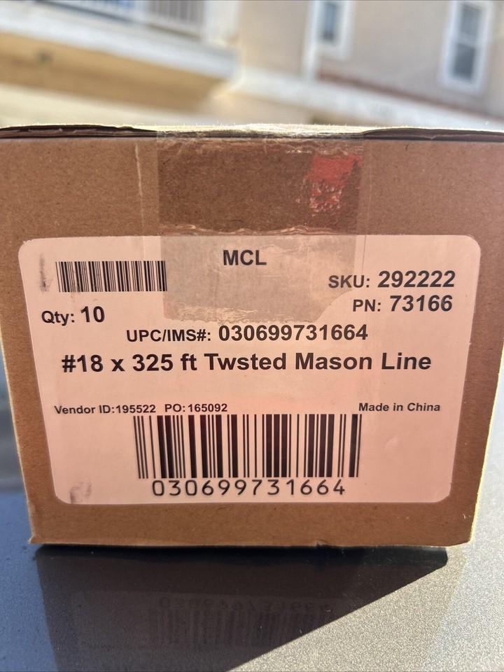 Twisted Mason Line White Everbilt 18 x 325 Feet Poly Blend Lot of 10 -1 ...