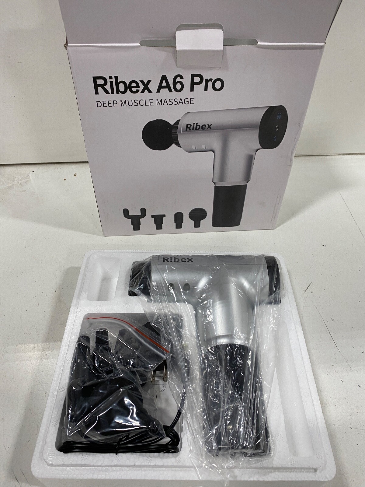 Ribex A6 Pro Deep Tissue Muscle Massage Gun Handheld Cordless - Silver ...