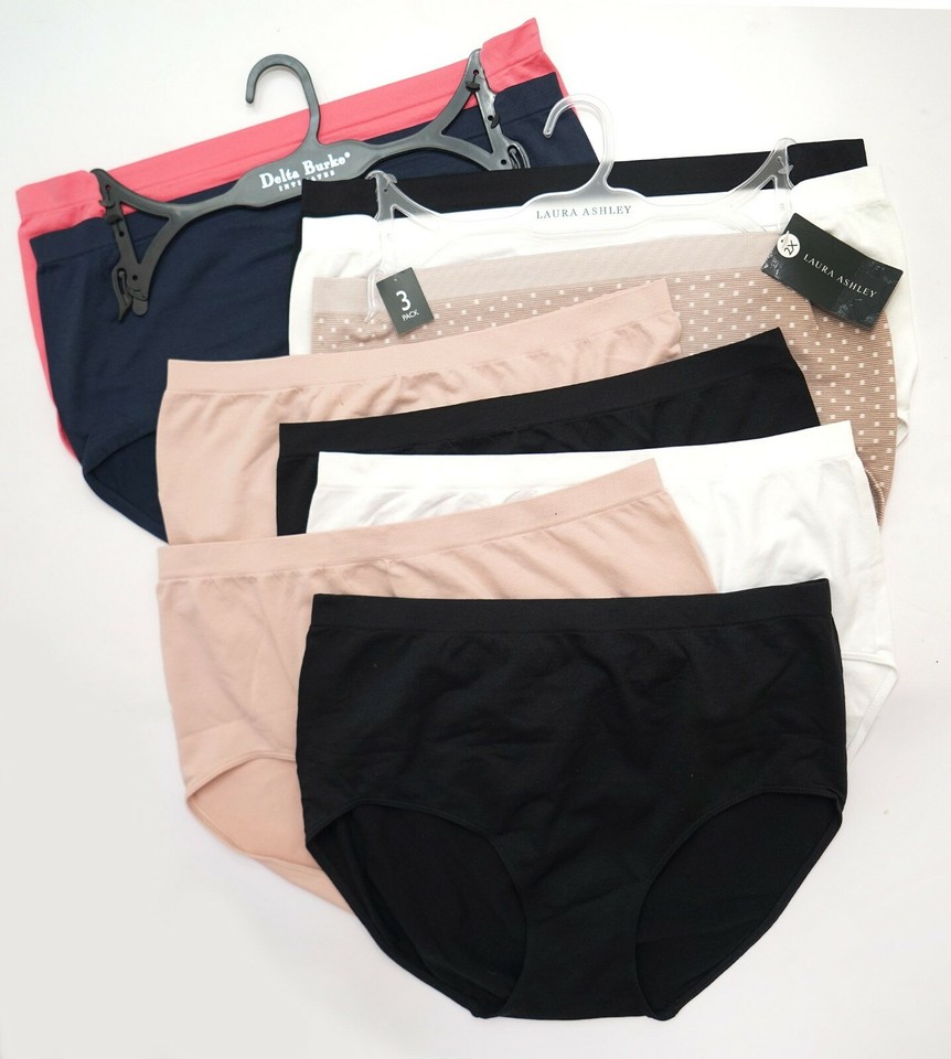 5/10 Pack Laura Ashley Womens Microfiber Quick Dry High Cut Full Briefs ...