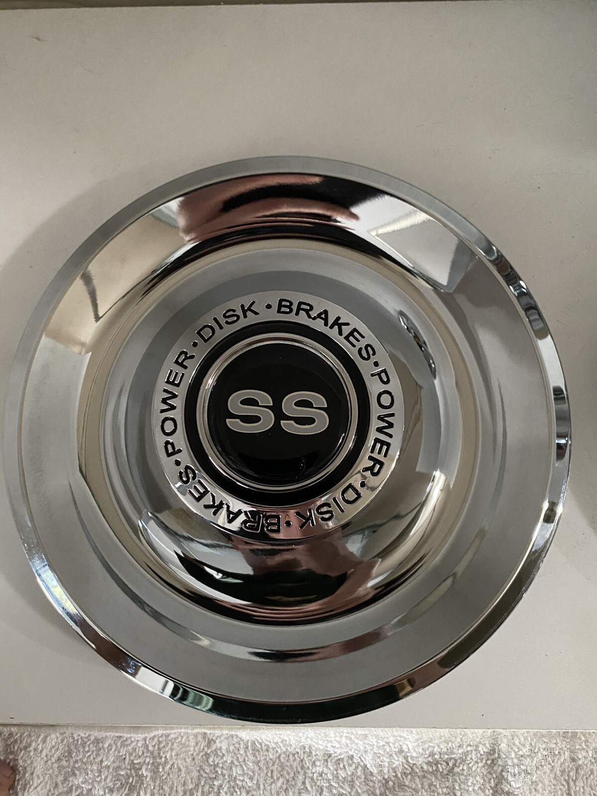 4 CHEVY GM DISK BRAKES RALLY WHEEL CENTER HUB CAPS W/ SILVER SS DECAL ...