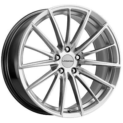 4-Vision 473 Axis 17x8 5x112 +38mm Silver Wheels Rims 17" Inch | eBay