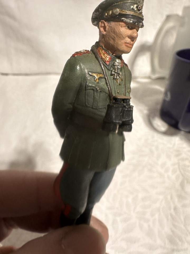 Antique WW2 German General Erwin Rommel in General Uniform Metal Figure ...