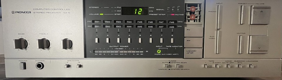 Pioneer SX-6 Computer Controlled Stereo Receiver Vintage Made In Japan ...