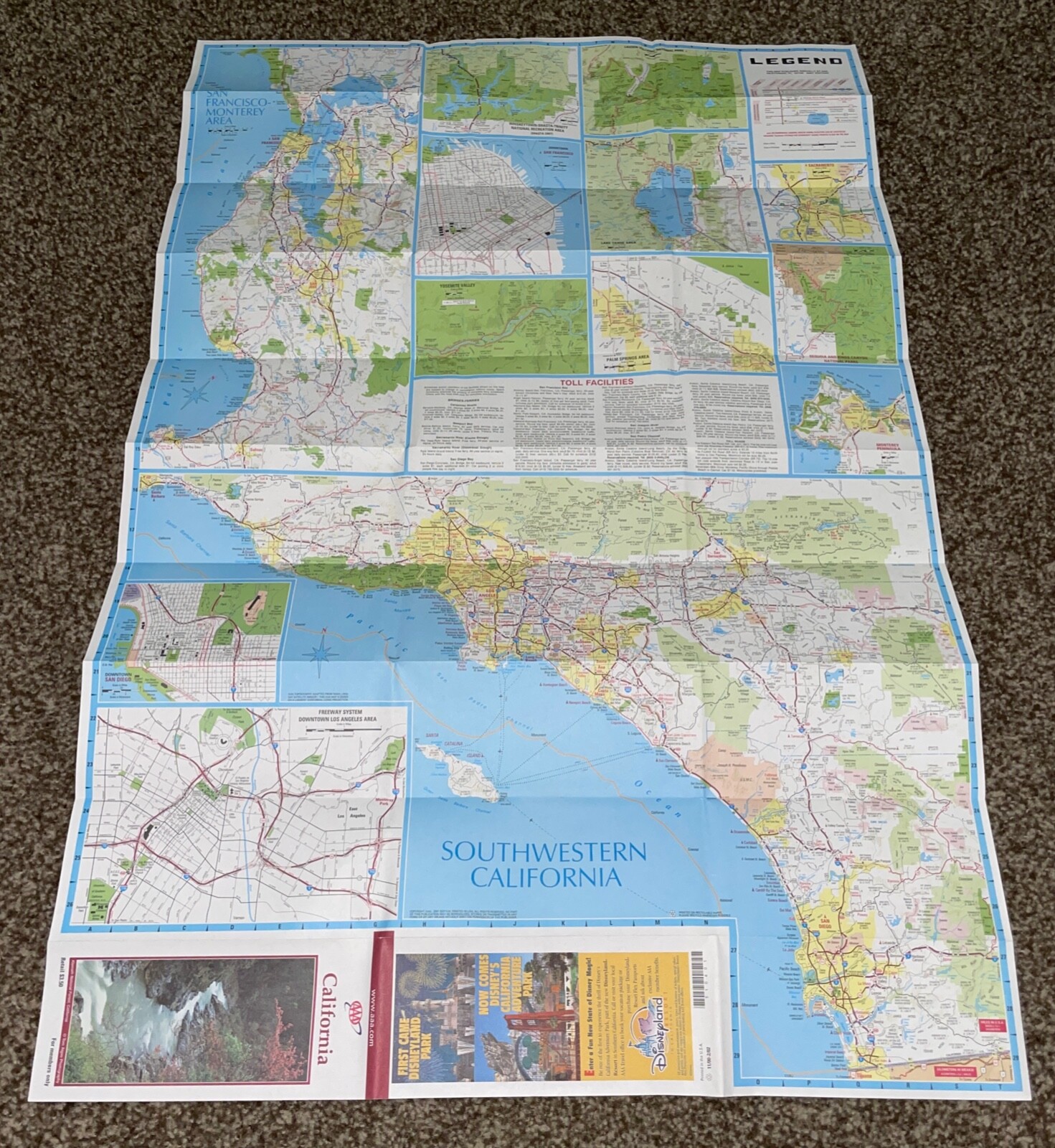 2001 Edition AAA California Official State Highway Travel Road Map~Box ...