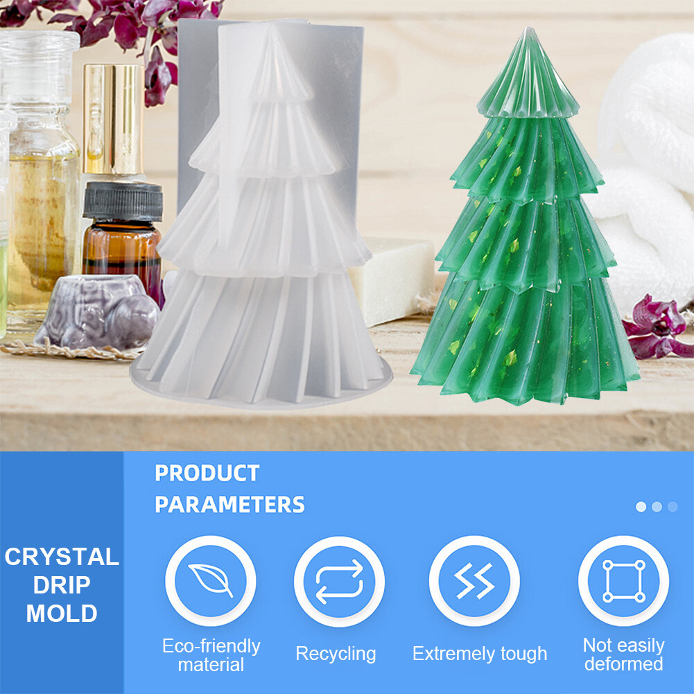 3D Handmade Candle Making Mould Xmas Tree Mold DIY Silicone for Candle ...