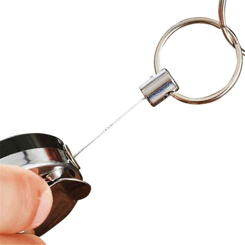 Retractable Steel Wire Rope Elastic Key Chain Anti Lost Secure Key ...
