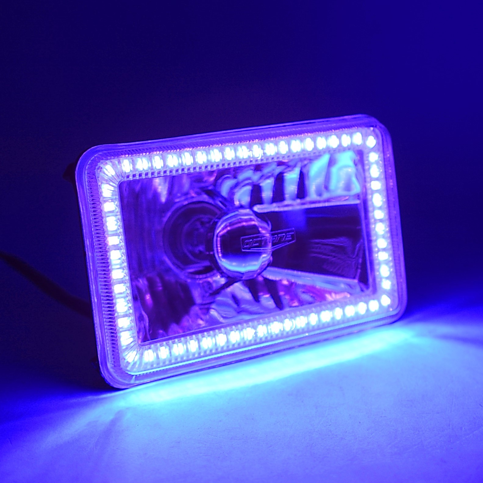 4X6" Purple SMD LED Halo Crystal Glass/Metal Headlight Light Bulb ...