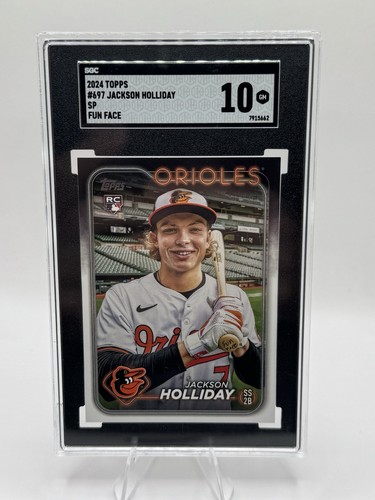 Jackson Holliday 2024 Topps Series 2 Rookie VARIATION 🔥 FUN FACE SGC 10 ...