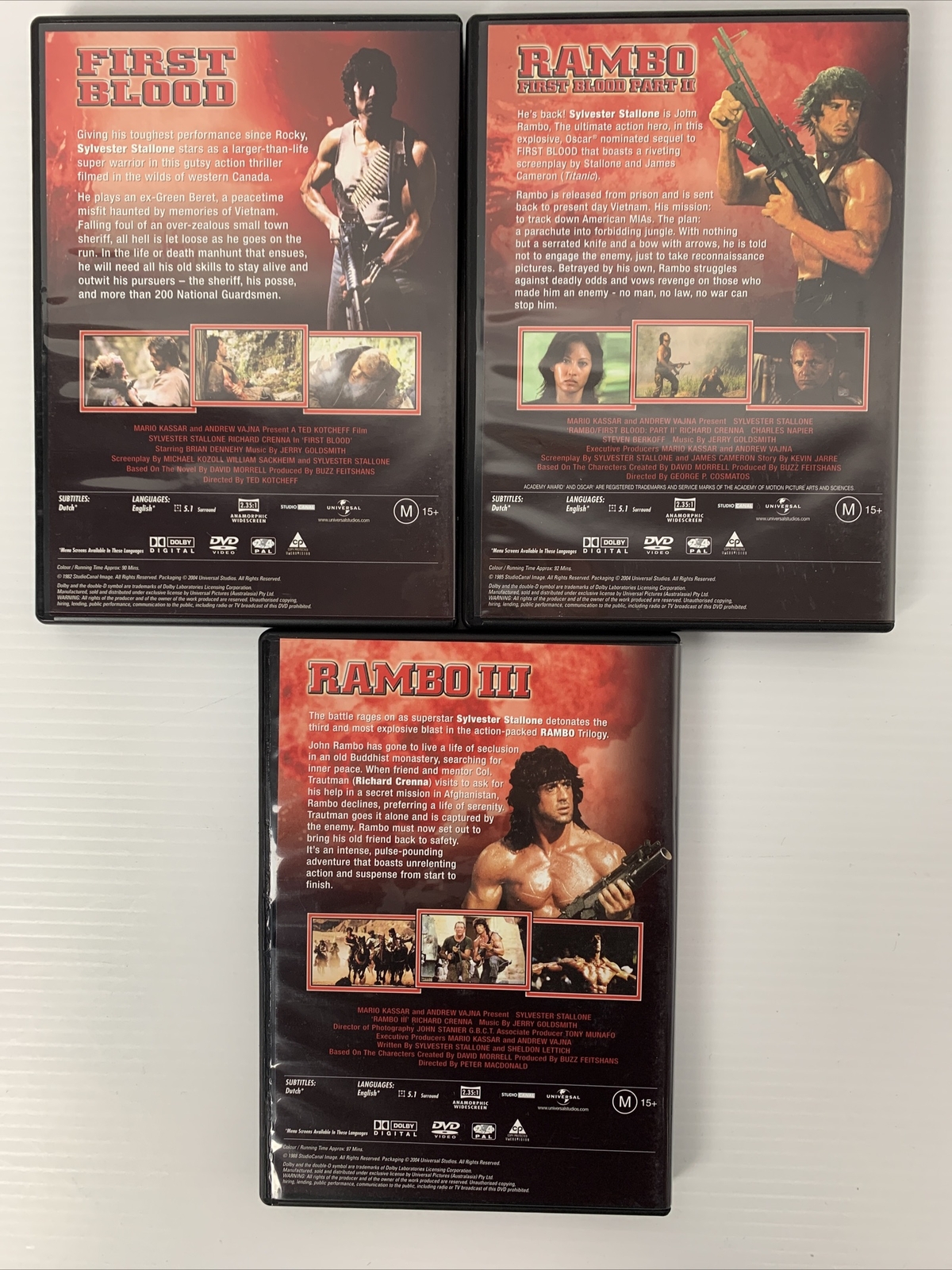 Rambo Trilogy DVD Box Set + 2x New Rambo DVDs Cases Only Sylvester Stallone | eBay Australia