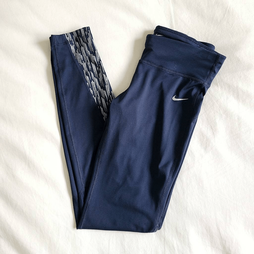Nike Compression Leggings Womens Medium Blue Logo Athleisure Running ...