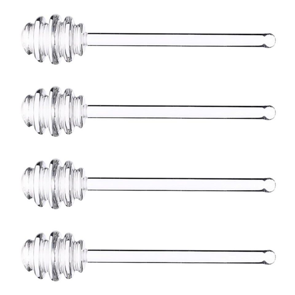 4Pcs Practical Honey Stirrings Glass Honey Dippers Spoon Rods ...