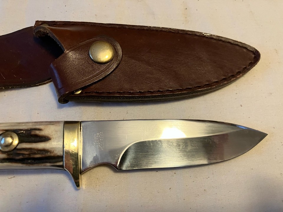 Vintage Edge Mark Solingen Germany #431 Stag Handle Hunting Knife w ...
