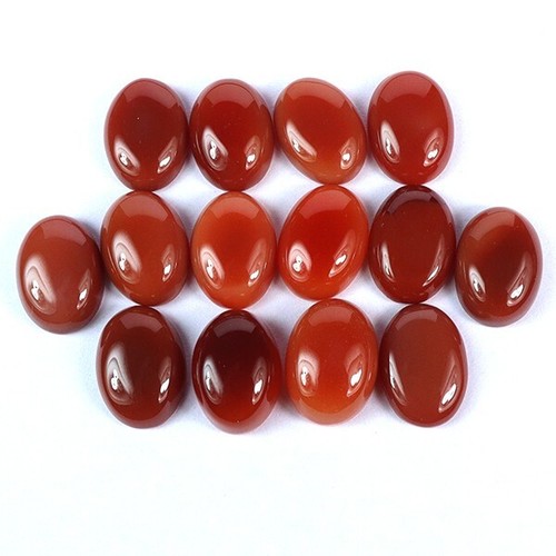 156 CT/14 PC Naturel Rouge Cornaline Ovale Cabochon Gemme en Gros Lot ...