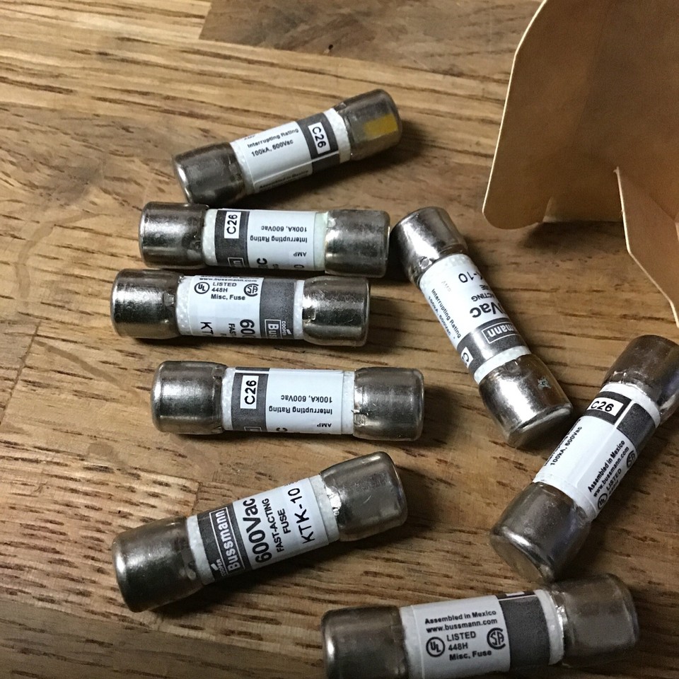 (BOX OF 10) BUSSMANN KTK-10 LIMITRON 10 AMP KTK 10 FUSES 600V NEW FUSES ...