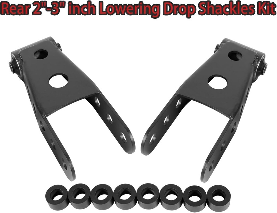 Rear 2"-3" Drop Shackles Lowering Kit for 07-18 Chevrolet Silverado ...