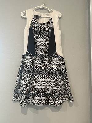 BCX Girl Black & White Sleeveless Dress Size 7 Dress | eBay