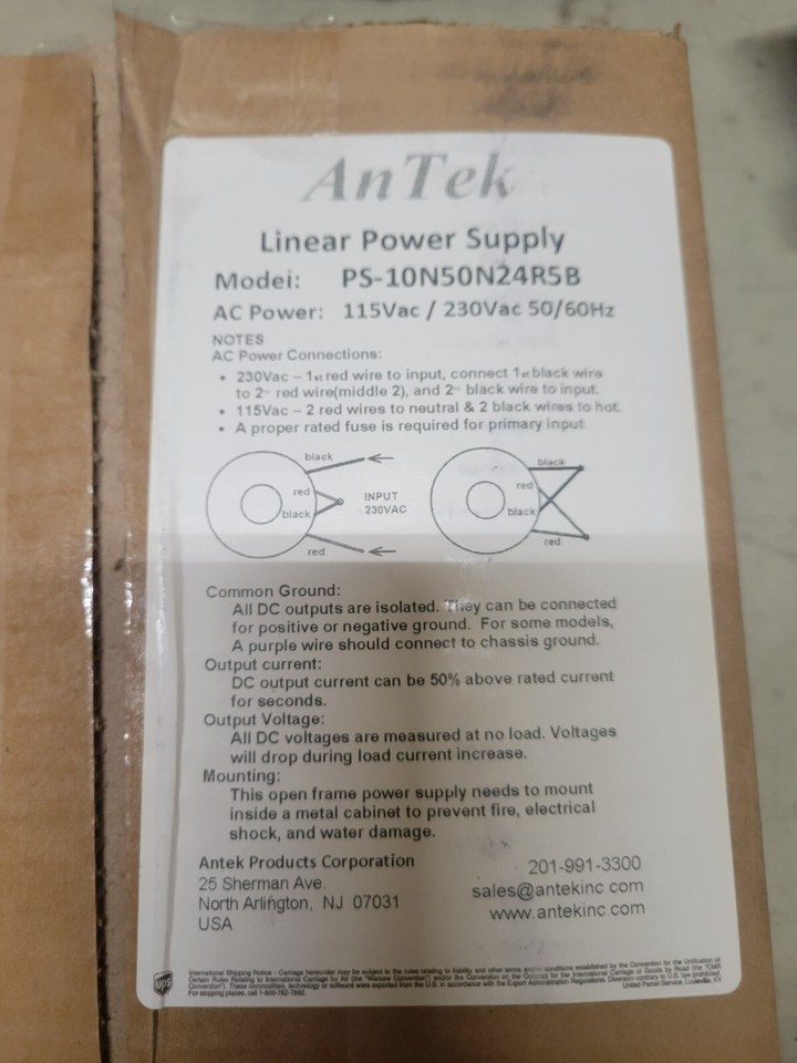 Antek PS-10N50N24R5B Linear Power Supply | eBay