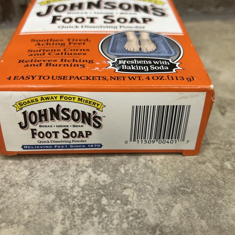 Johnson's Foot Soap Dissolving Powder 4 Packets 4 oz New | eBay