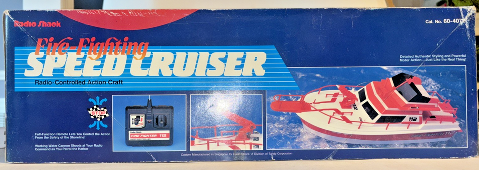 Vintage 1987 Radio Shack Radio-Controlled Fire Fighting Speed Cruiser ...