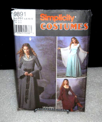Simplicity Medieval Costume Pattern #9891 Size 6-12 uncut/ff | eBay