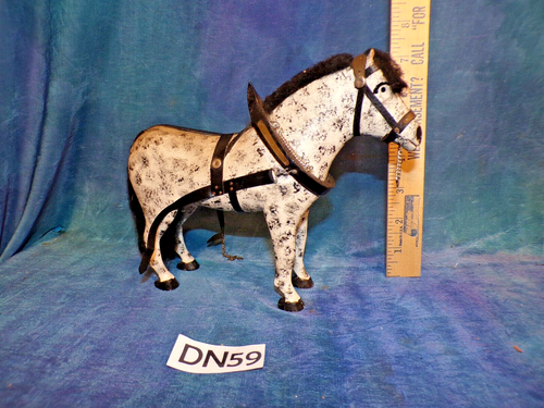 Fine Vintage 1930s Carved Wood Dappled Draft Cart Horse Toy w Harness ...